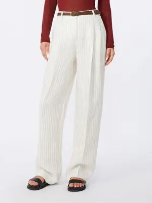 Max Mara Pinstripe Linen Trousers
