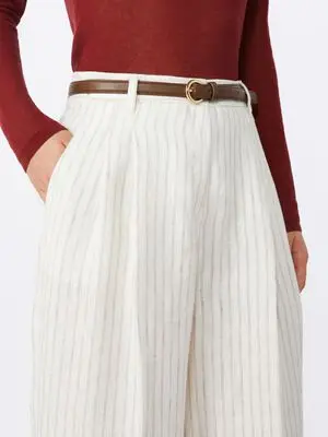 Max Mara Pinstripe Linen Trousers