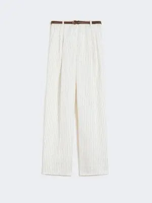 Max Mara Pinstripe Linen Trousers