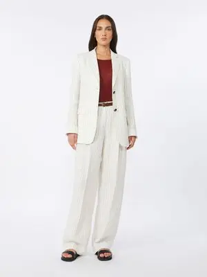 Max Mara Pinstripe Linen Trousers