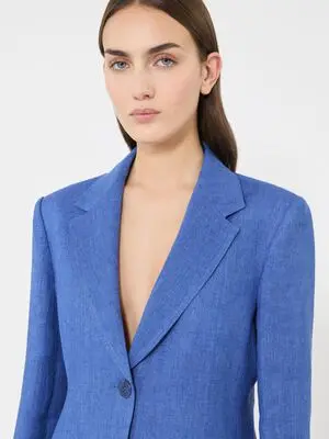 Max Mara Linen Twill Blazer - Navy