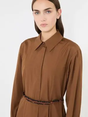 Max Mara Long Poplin Shirt Dress - Clay