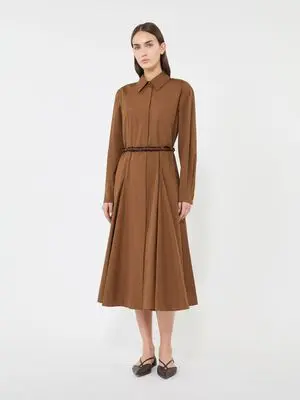 Max Mara Long Poplin Shirt Dress - Clay