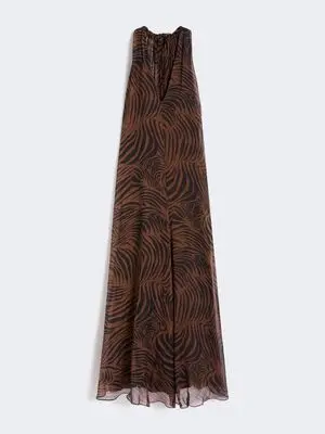 Max Mara Printed Silk Chiffon Maxi Dress