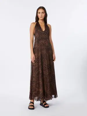 Max Mara Printed Silk Chiffon Maxi Dress