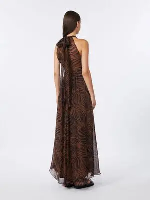 Max Mara Printed Silk Chiffon Maxi Dress