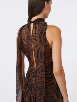 Max Mara Printed Silk Chiffon Maxi Dress