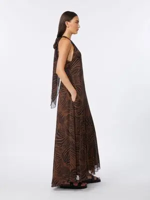 Max Mara Printed Silk Chiffon Maxi Dress