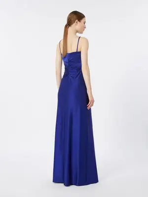 Max Mara Viscose Jersey Long Bustier Dress - Cornflower Blue