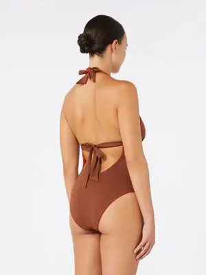 Max Mara Reversible V-neck One-piece Swimsuit - Chocolate