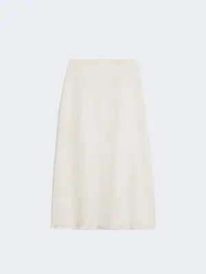 Max Mara Cotton And Linen Basketweave A-line Skirt