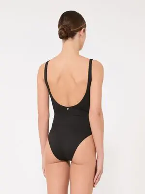Max Mara Jersey Racer-back One-piece Swimsuit - Black