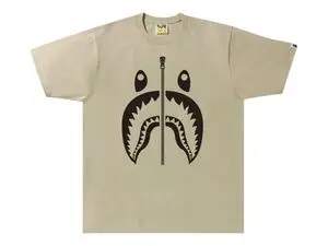 A BATHING APE Bicolor Shark Tee Shirt Beige