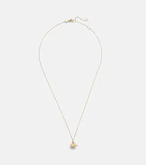 STONE AND STRAND Puffer Fish 14kt Yellow Diamond Pendant Necklace - Gold