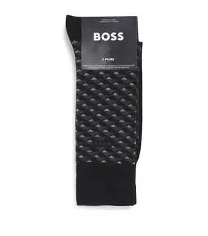 BOSS Cotton-blend Patterned Socks - Black