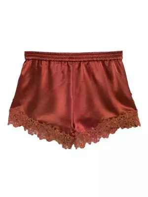 Cynthia Rowley Embroidered Satin Shorts - Brown