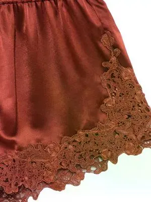 Cynthia Rowley Embroidered Satin Shorts