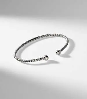 David Yurman Cable Flex® Micro 925 Sterling Bracelet With Diamonds