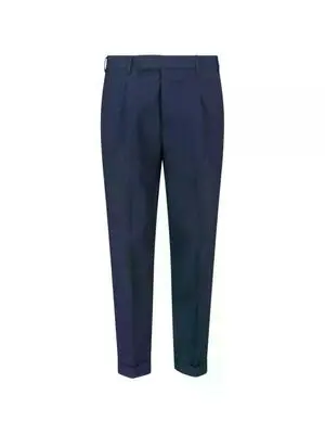 PT TORINO Button Pleat Trousers - Blue