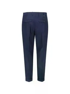 PT TORINO Button Pleat Trousers - Blue