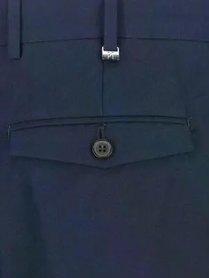 PT TORINO Button Pleat Trousers - Blue