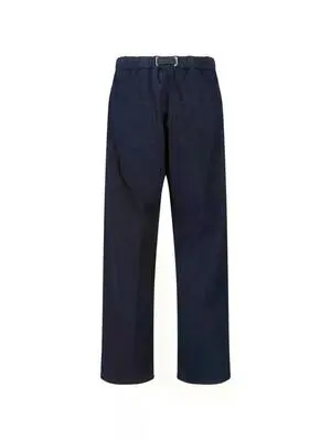WHITE SAND Belted Trousers - Blue