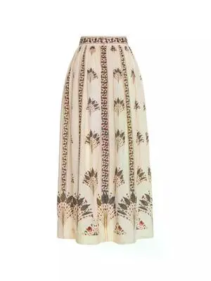 Agua Bendita Andes Floral-print Maxi Skirt - Neutrals