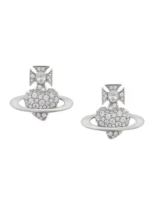VIVIENNE WESTWOOD Vivienne Westwood Valentine's Agnatha Earrings With Crystal Decoration Metallic