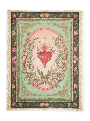 Faliero Sarti Heart Printed Stole - Green
