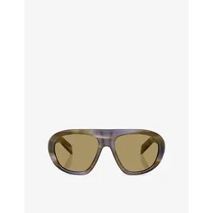 Prada Irregular-frame Acetate Sunglasses - Brown