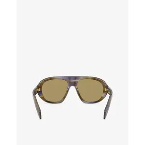 Prada Irregular-frame Acetate Sunglasses - Brown