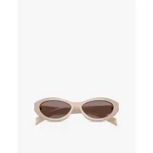 Prada Irregular-frame Acetate Sunglasses - Pink