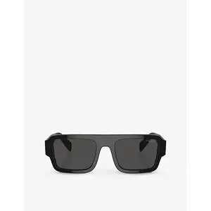 Prada Pr A05s Rectangle-frame Sunglasses - Black