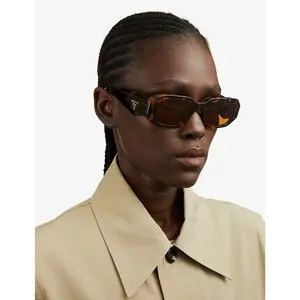 Prada Pr 17ws Rectangle-frame Sunglasses - Yellow