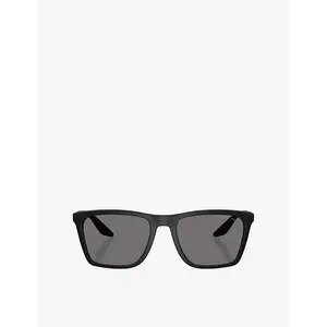 Prada Ps B08s Polarised Pillow-frame Sunglasses - Black