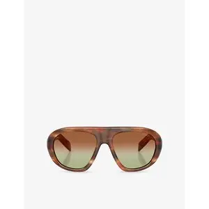 Prada Irregular-frame Acetate Sunglasses - Brown