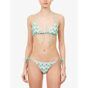 Missoni Chevron-print Raschel Knit Bikini Set - Multi Light Blue/green