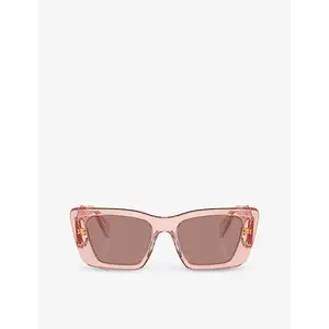 Prada Pr 08ys Rectangle-frame Sunglasses - Pink