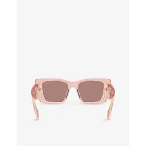 Prada Pr 08ys Rectangle-frame Acetate Sunglasses - Pink