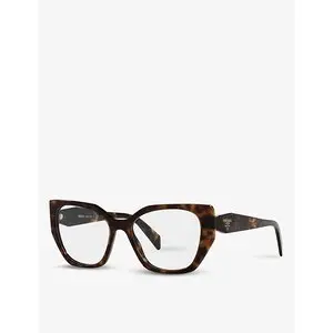 Prada Pr 18wv Square-framed Acetate Glasses - Brown