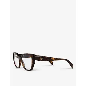 Prada Pr 18wv Square-framed Acetate Glasses - Brown