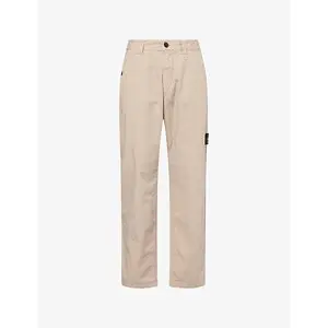 Stone Island Straight-leg Logo-patch Cotton-ripstop Trousers