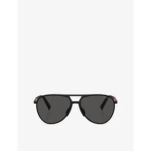 Prada Aviator-frame Metal Sunglasses - Black