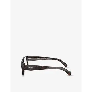 Prada Rectangle-frame Acetate Optical Glasses - Brown