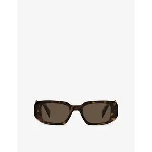 Prada Pr 17ws Rectangular-frame Tortoiseshell Sunglasses - Brown
