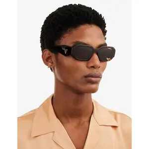 Prada Pr 17ws Rectangular-frame Tortoiseshell Sunglasses - Brown