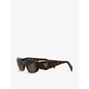 Prada Pr 17ws Rectangular-frame Tortoiseshell Sunglasses - Brown