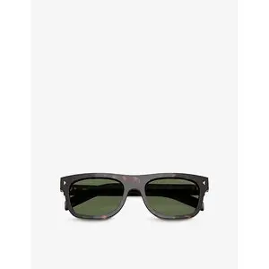 Prada Pillow-frame Acetate Sunglasses - Brown