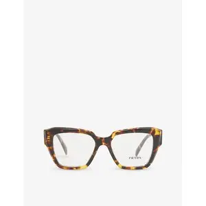 Prada Tortoiseshell-effect Square-frame Acetate Optical Glasses - Brown