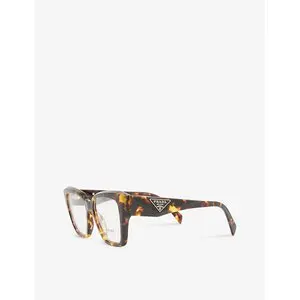 Prada Tortoiseshell-effect Square-frame Acetate Optical Glasses - Brown